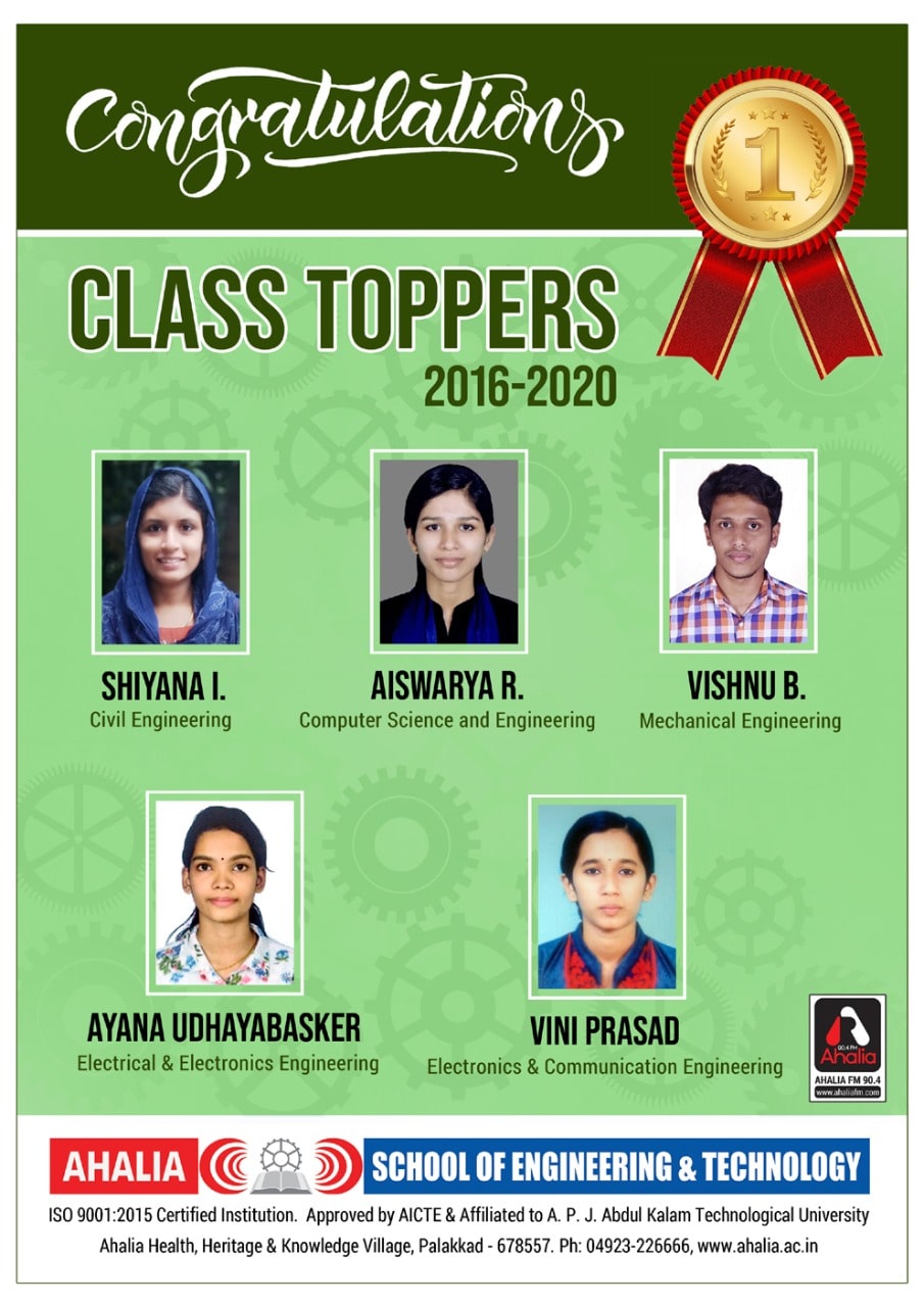 Best Outgoing, Best All-Rounder and Class Toppers - 2020 - Ahalia ...